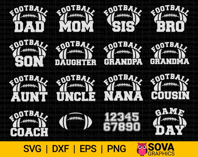 Football Svg Bundle Png Svg Dxf Files, Football Family Svg, Sports Svg ...