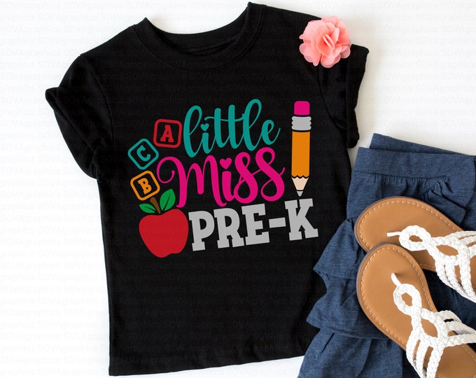 Little Miss Pre-k Svg, Back to School Svg, School Svg, Pre-k Svg, Miss ...