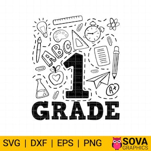 First Grade Svg, 1st Grade Svg, Back to School Svg, First Day of School ...