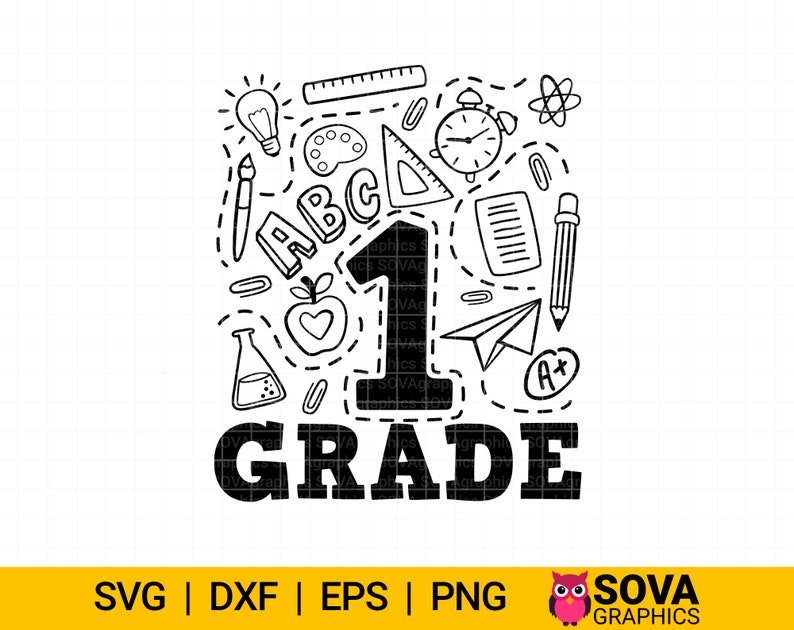 First Grade Svg, 1st Grade Svg, Back to School Svg, First Day of School ...