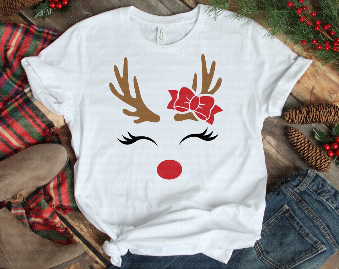 Reindeer Svg, Christmas Svg, Girl Svg, Bow Svg, Kids Svg, Merry ...