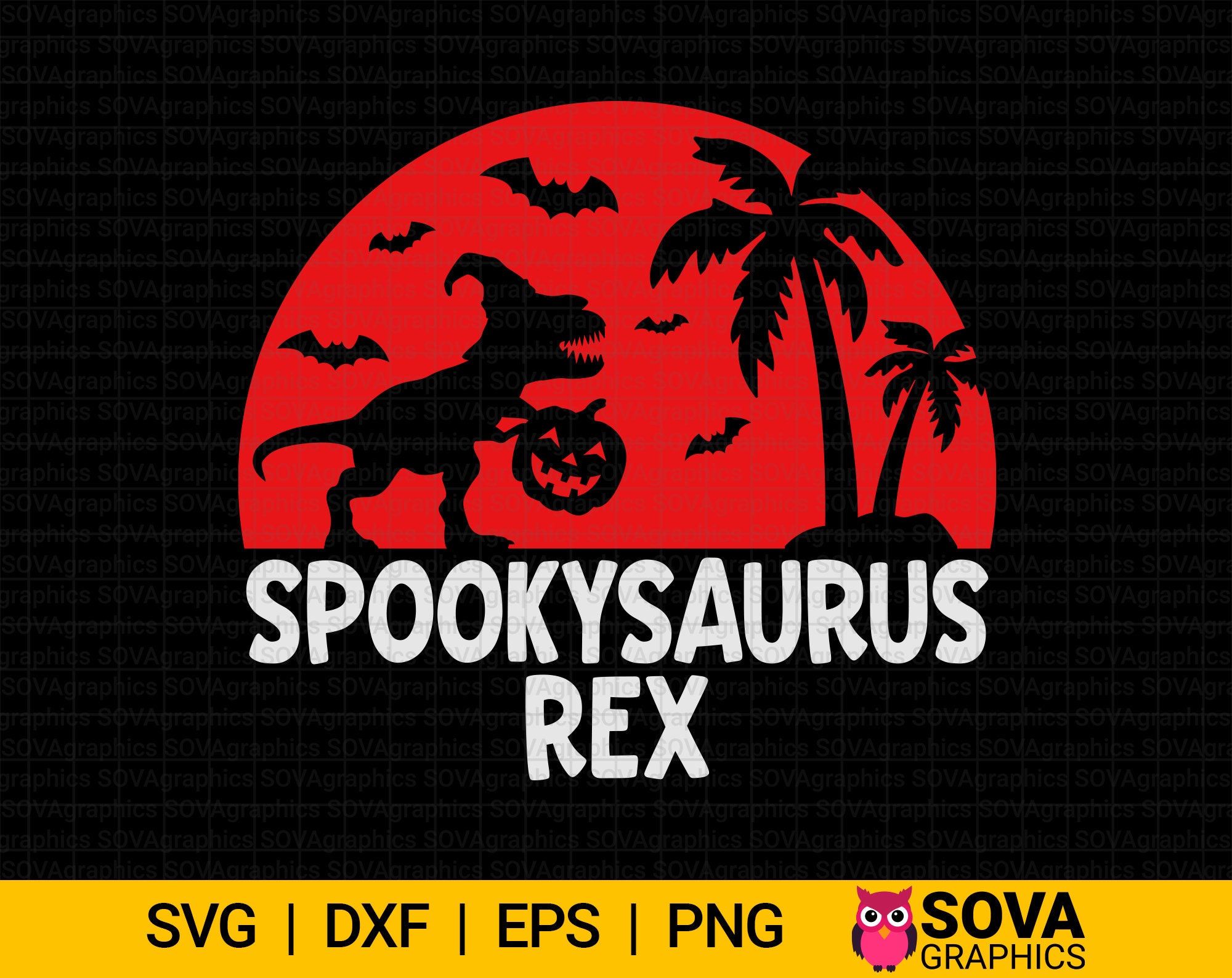Spooky Saurus Rex Svg Halloween Dinosaur Svg Dinosaur With - Etsy