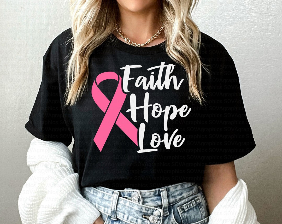 Breast Cancer Svg, Pink Ribbon Svg, Faith Hope Love Svg, Cure Svg ...