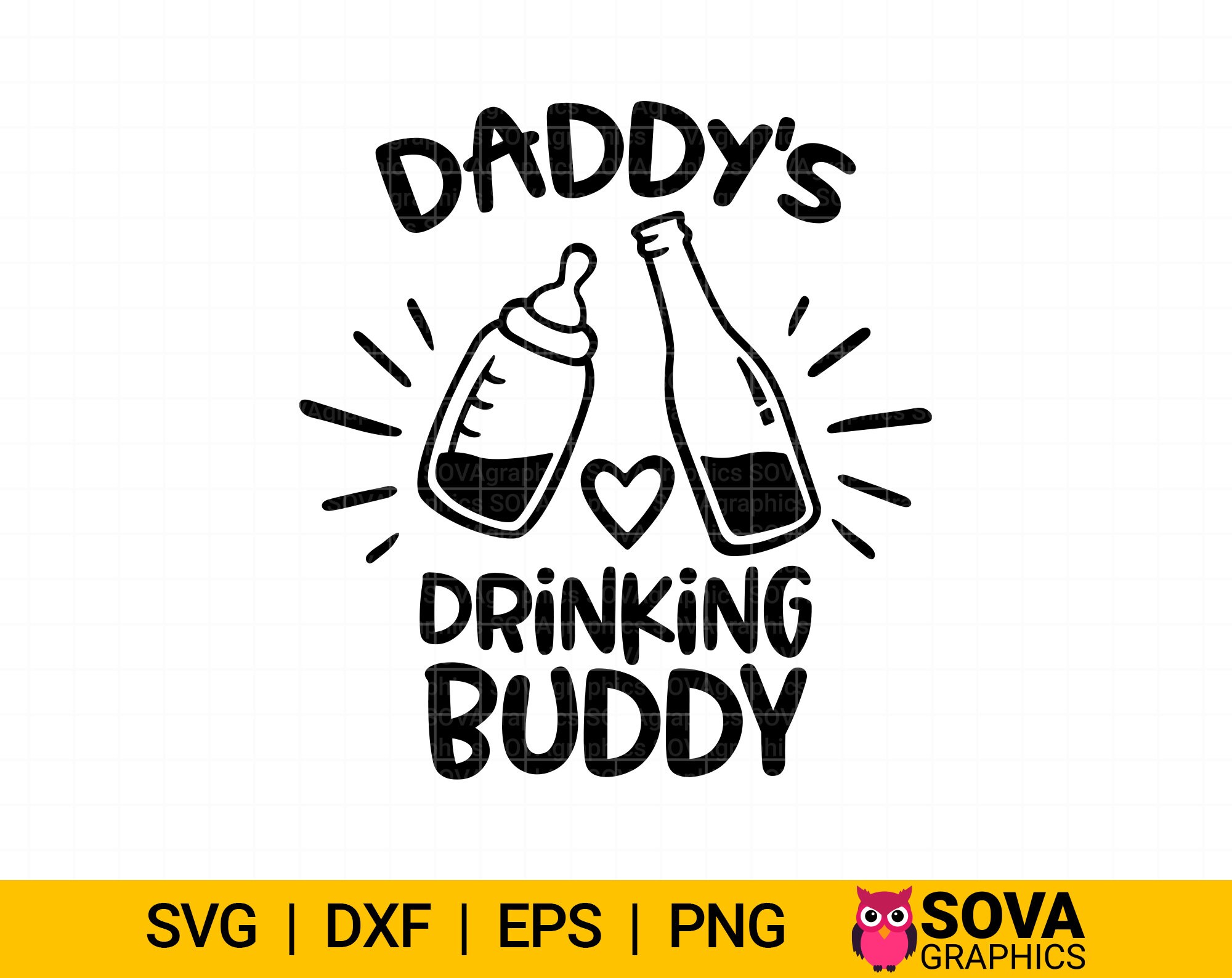 Daddy's Drinking Buddy Svg, Dxf, Eps, Png, Baby Svg, Newborn Svg, Baby ...