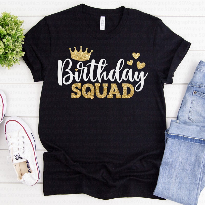 Birthday Squad Black Png - Etsy