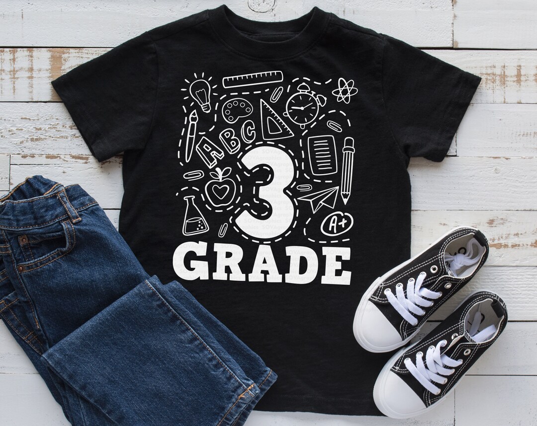 Third Grade Svg, 3rd Grade Svg, Back to School Svg, First Day of School ...