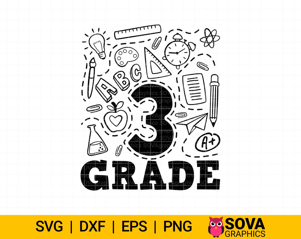 Third Grade Svg 3rd Grade Svg Back to School Svg First Day - Etsy