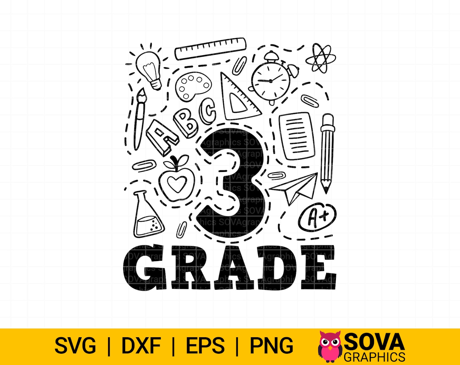 Third Grade Svg, 3rd Grade Svg, Back to School Svg, First Day of School ...