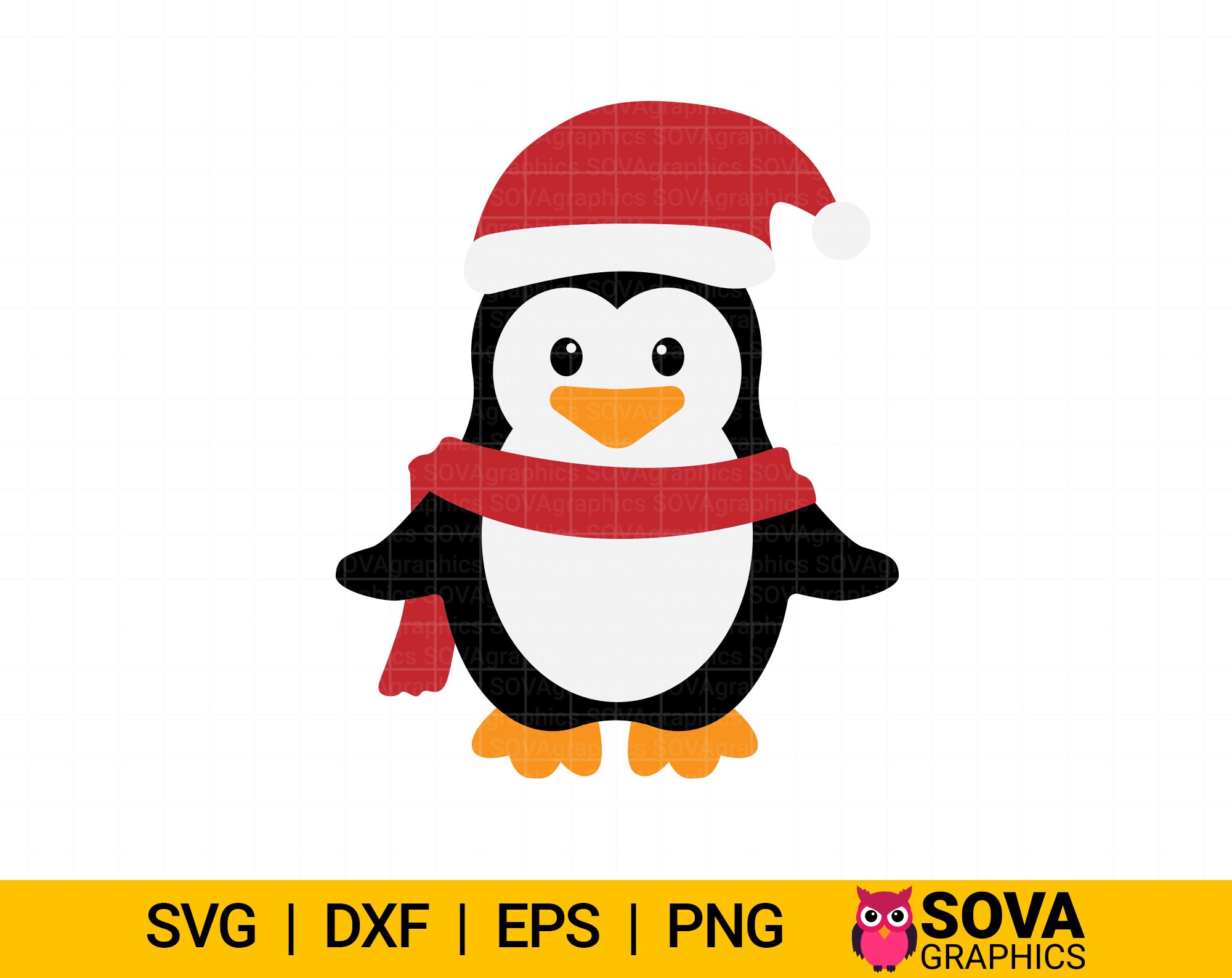 Christmas Penguin Svg, Penguin Svg, Christmas Svg, Penguin With Santa ...