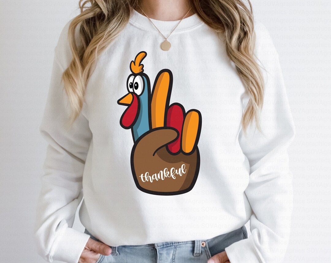 Peace Sign Turkey Png, Thankful Png, Thanksgiving Day Png, Turkey Shirt ...