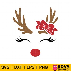 Reindeer Svg, Christmas Svg, Girl Svg, Bow Svg, Kids Svg, Merry ...