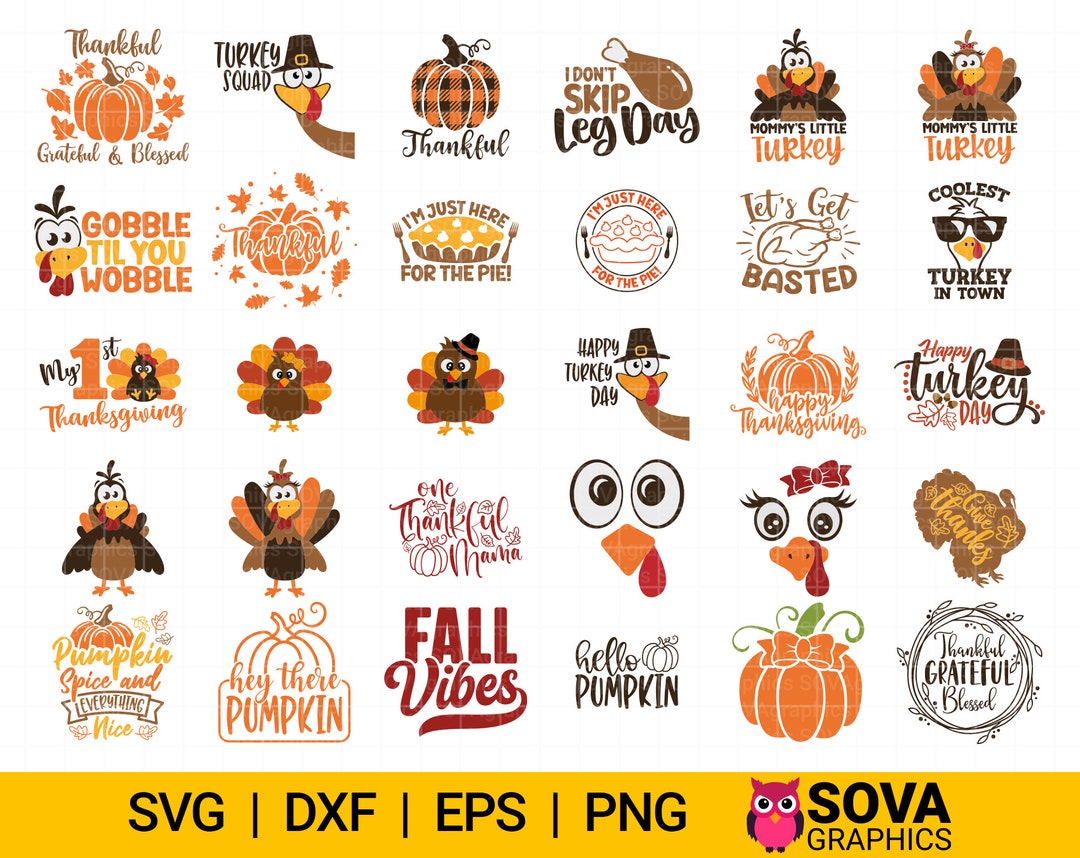 Thanksgiving Svg Bundle, Thanksgiving Svg, Fall Svg, Autumn Svg, Autumn ...