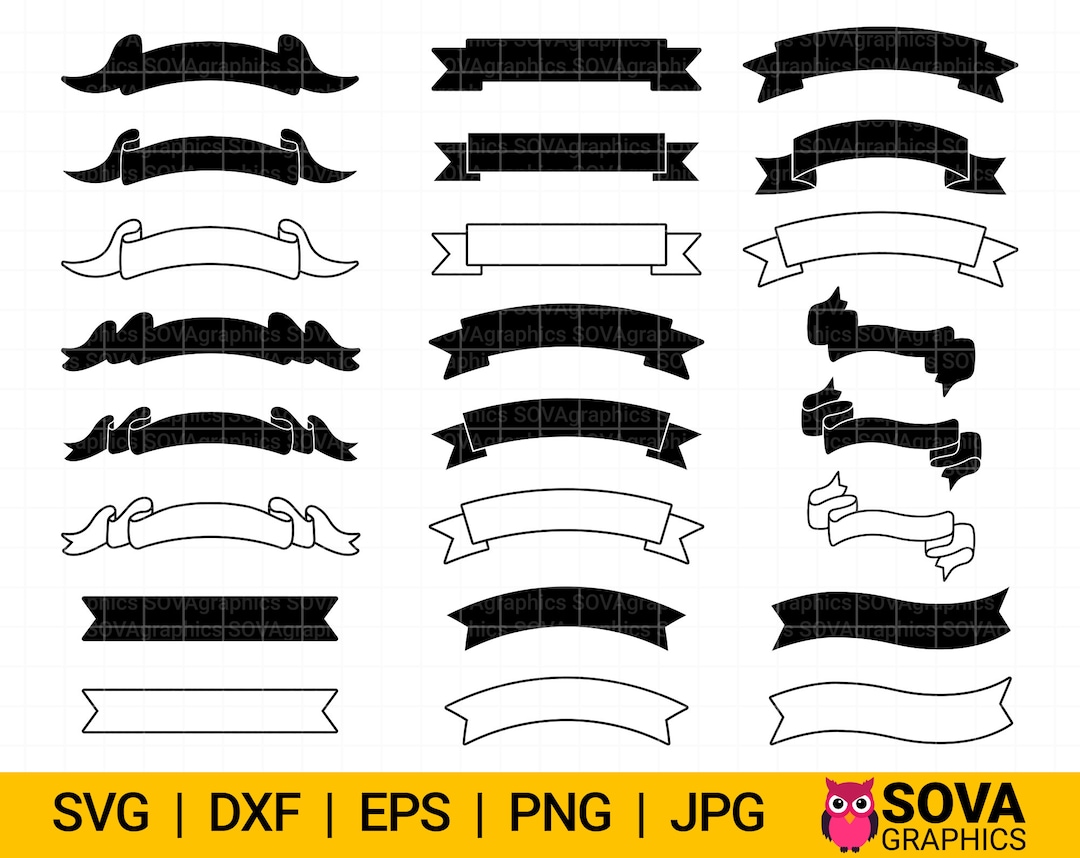 Banner Svg, Banners Svg Bundle, Ribbon Svg Bundle, Ribbons Svg, Label ...