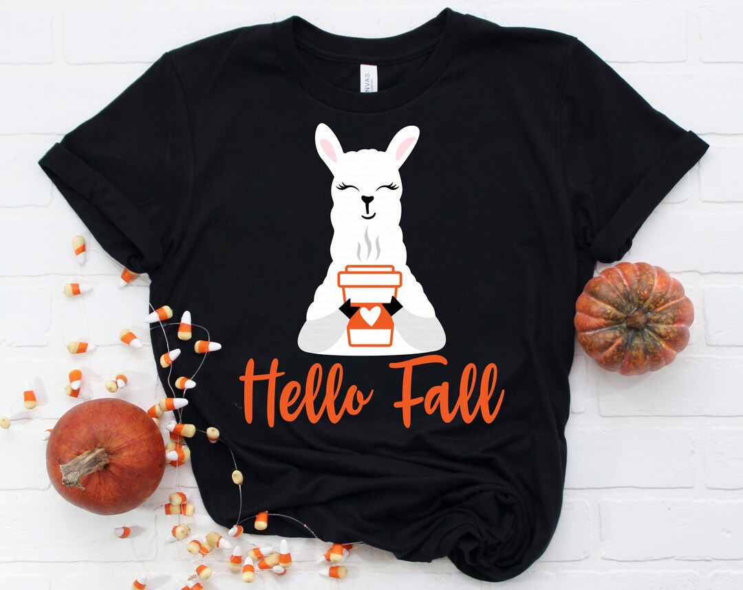 Llama With Coffee Svg, Hello Fall Svg, Llama Svg, Alpaca Svg, No Prob ...