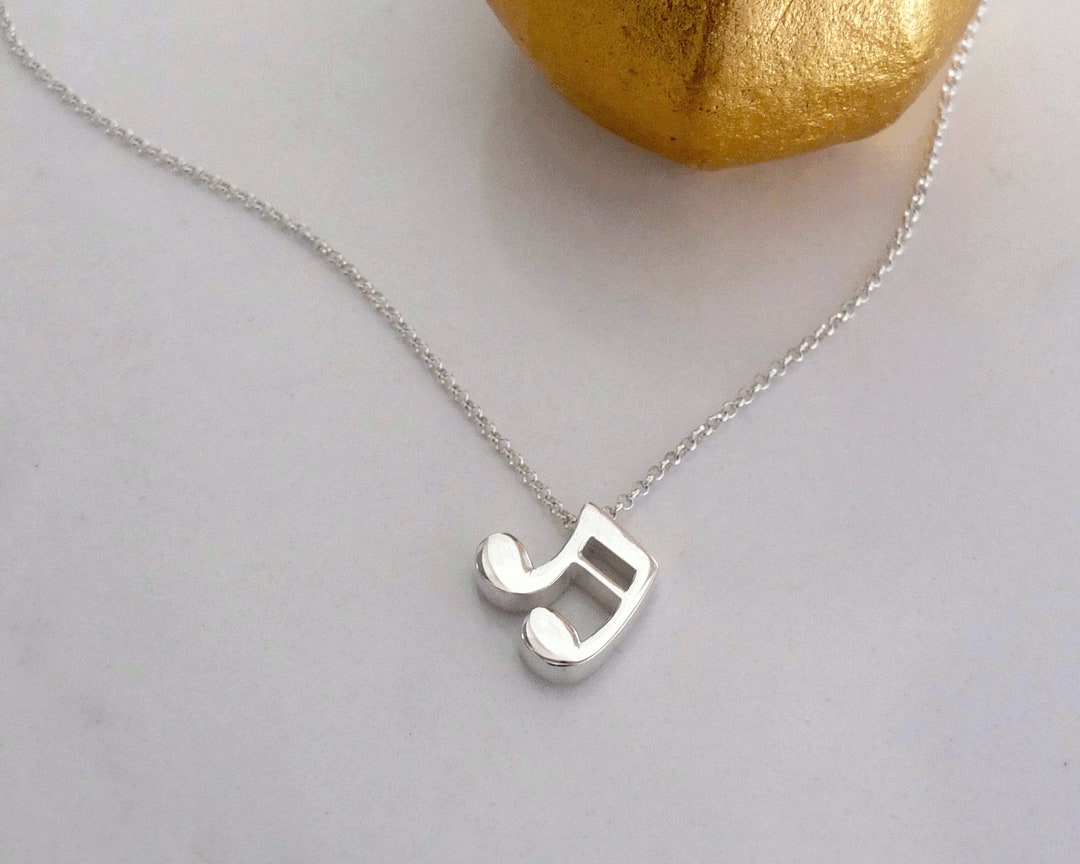 Silver Musical Note Pendant - Etsy
