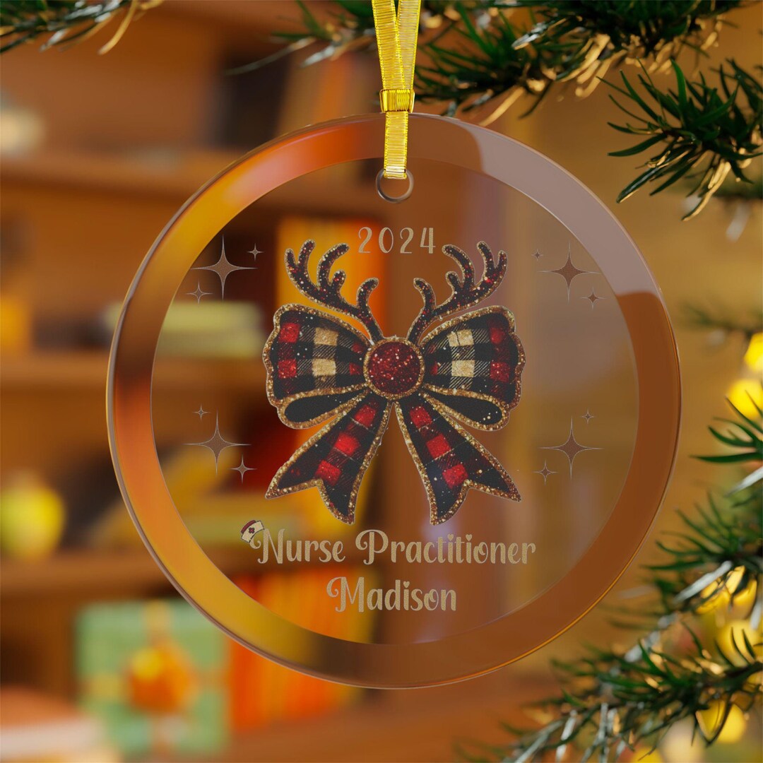 Personalized Nurse Practitioner Glass Ornament Custom Christmas Gift ...