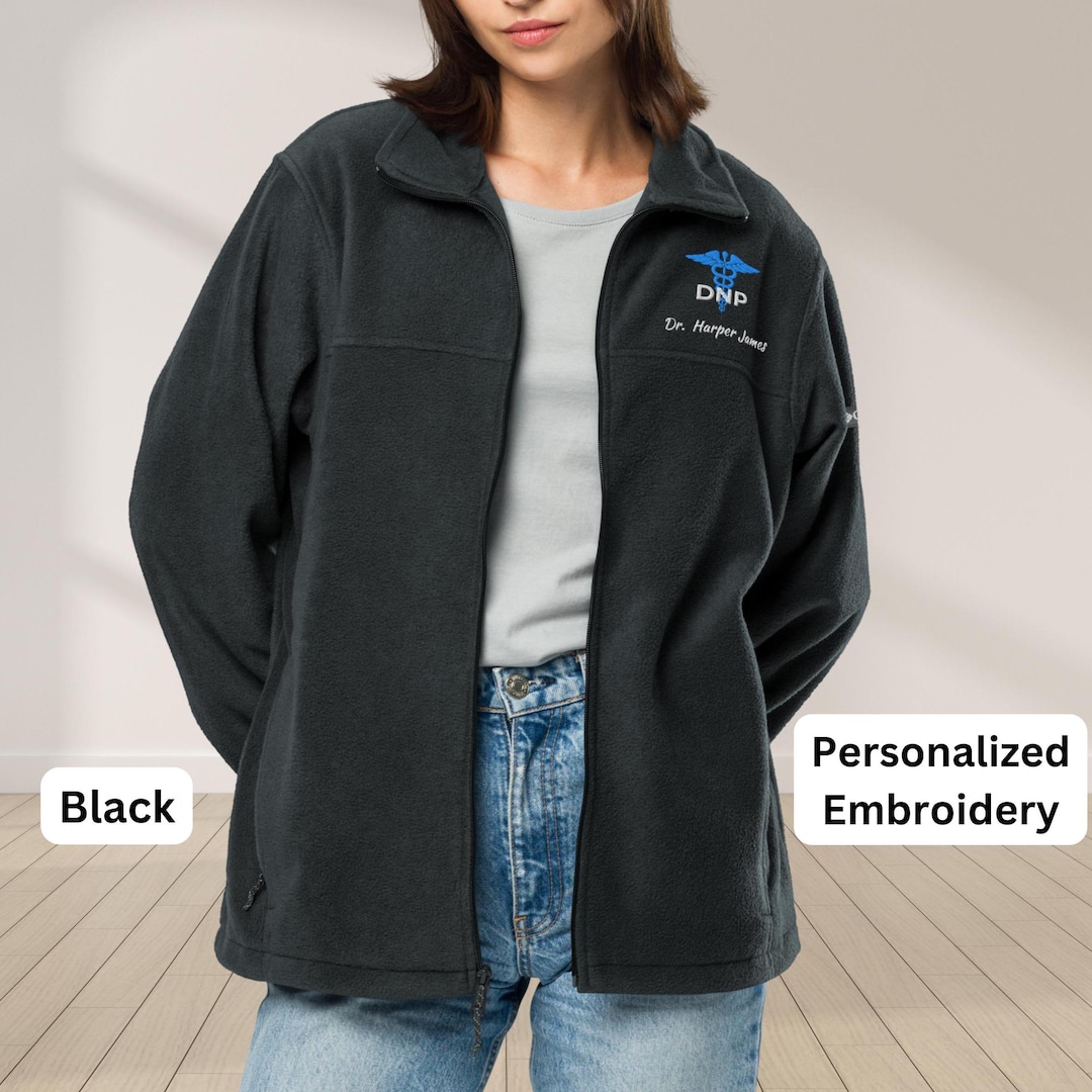 Caduceus Custom Embroidered Fleece Jacket Personalized Gift Nurse ...