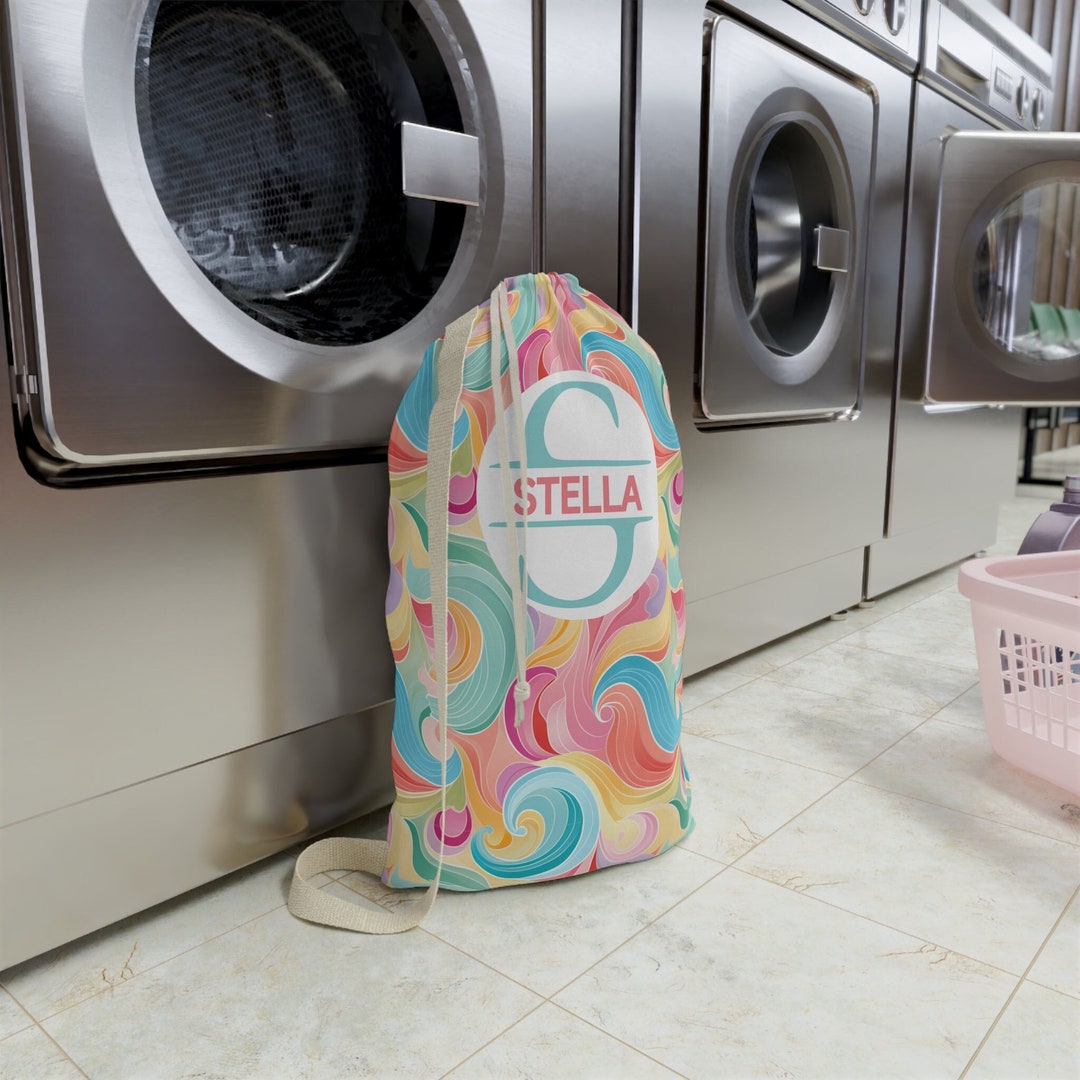 Personalized Laundry Bag Dorm Storage Gift College Monogrammed Laundry ...
