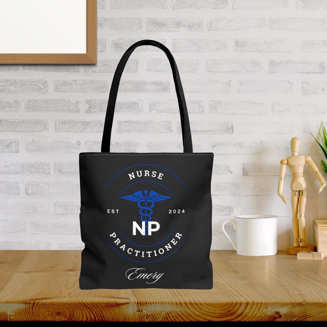 Nurse Practitioner Gift Personalized Nurse Tote Bag Caduceus Doctor NP ...