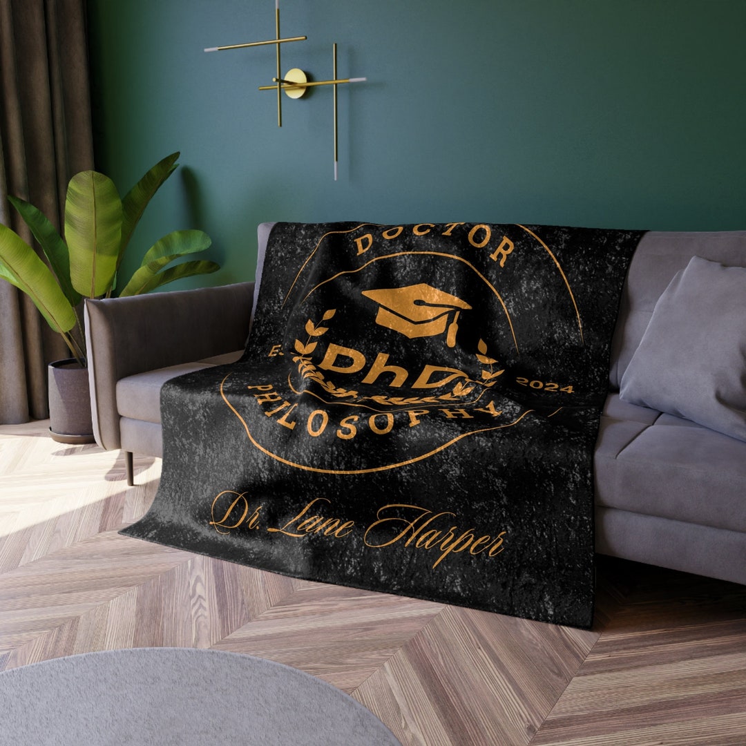 Personalized Phd Graduation Gift Doctor Velvet Blanket Gift Academia ...