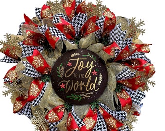 Joy (to the World) - Christmas Wreath Metal Sign - Etsy