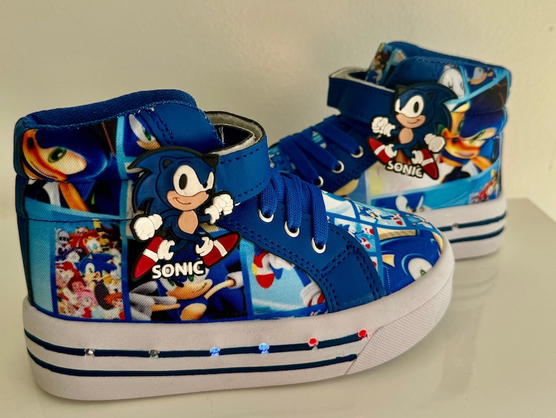 Sonic Inspired Light up Sneakers for Kids - Etsy