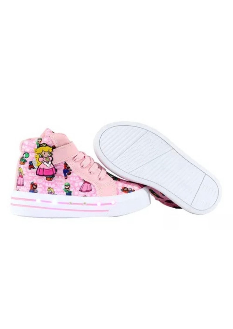 Princess Peach Inspired Sneakers, Velcro for Kids, Princess Light up ...
