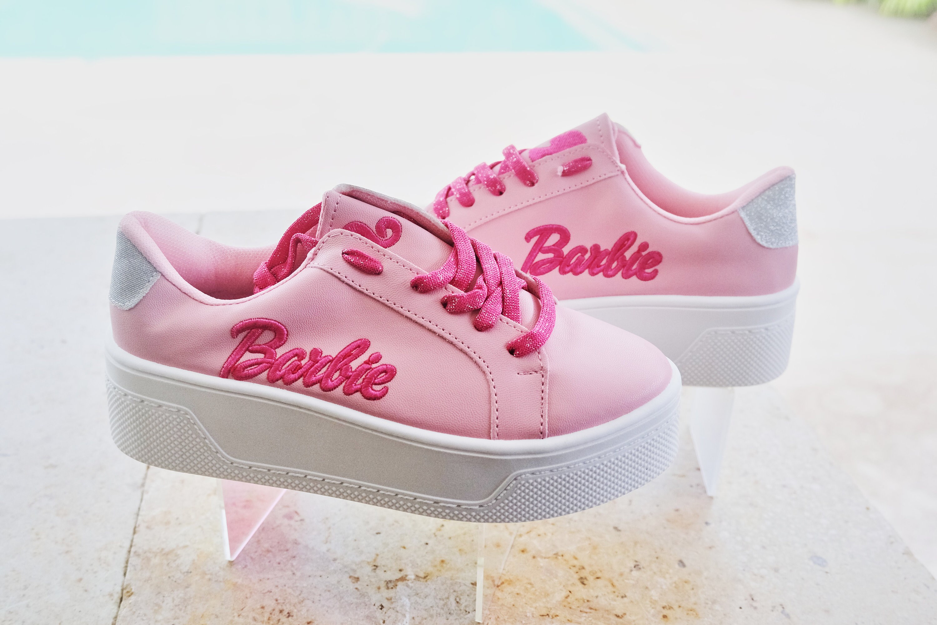 Pink Sneakers Inspired Barb Movie, Woman Pink Platform - Etsy