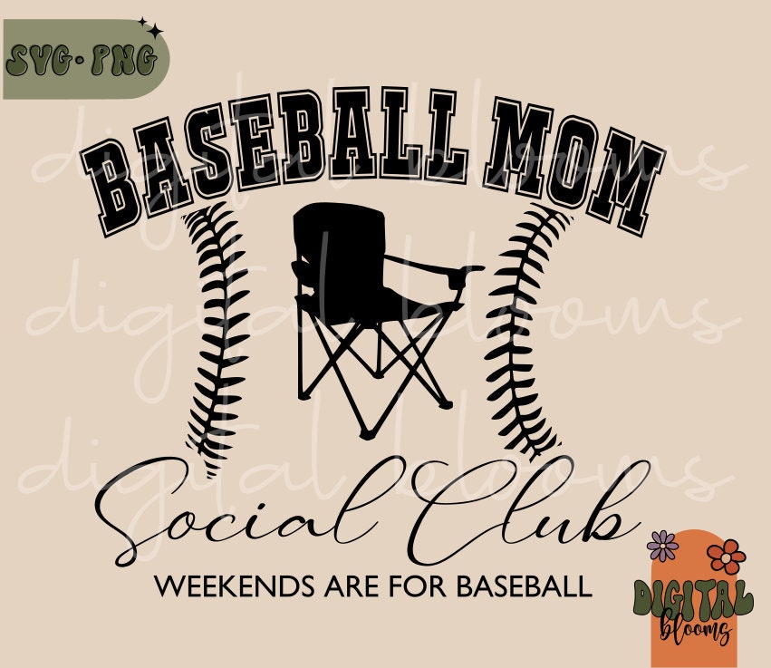 Baseball Mom Social Club SVG-PNG - Etsy