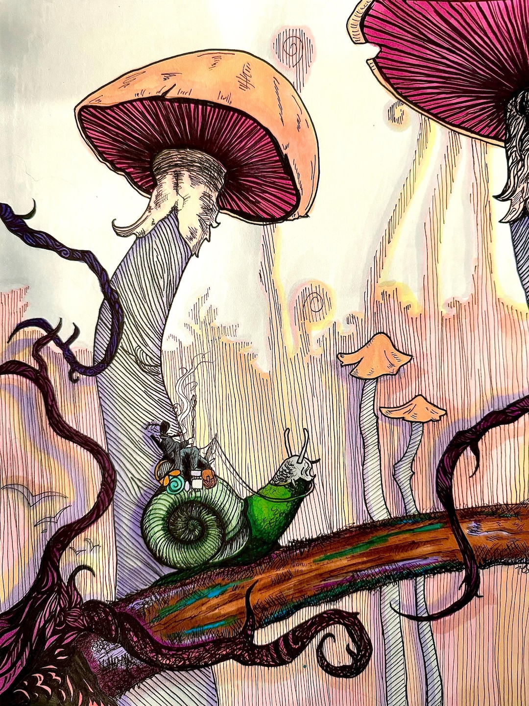 Snail Forest Print by Hope Yeoman - Etsy