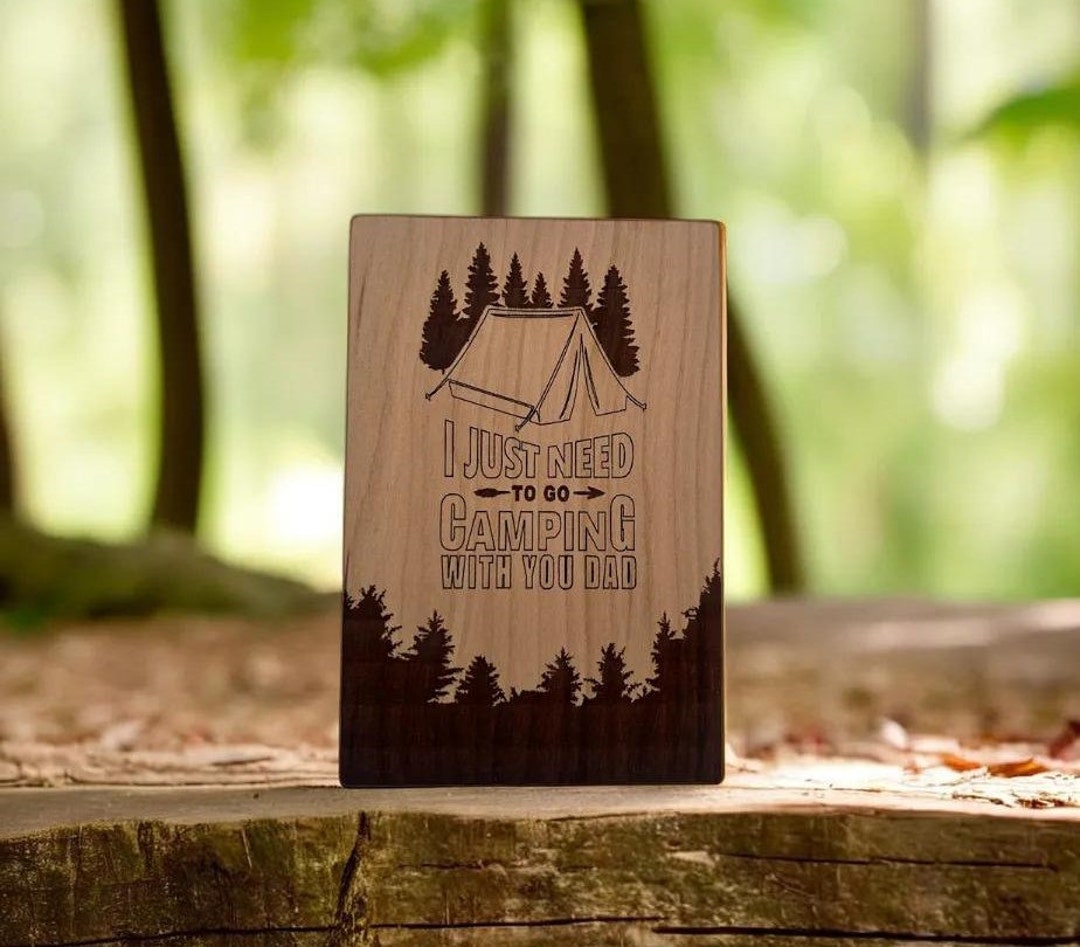 Camping Father's Day Wood Card | Father's Day Gift | Personalized ...