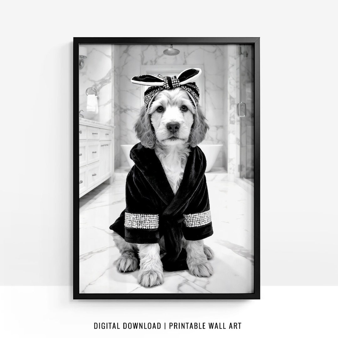 Cockapoo Wall Art, Cockapoo Poster, Funny Bathroom Decor, Cockapoo ...