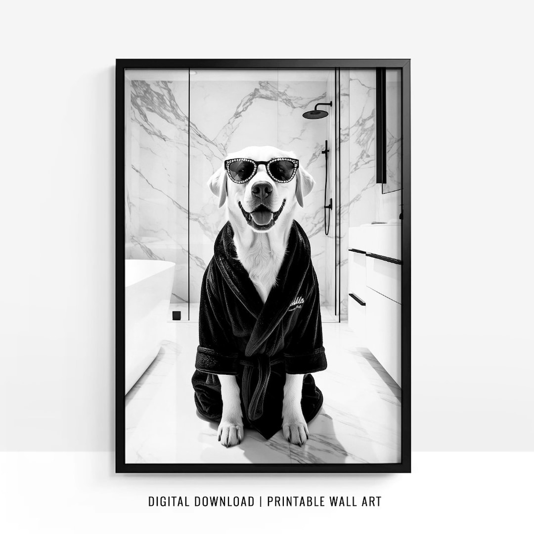 Labrador Wall Art, Labrador Poster, Funny Bathroom Decor, Labrador ...