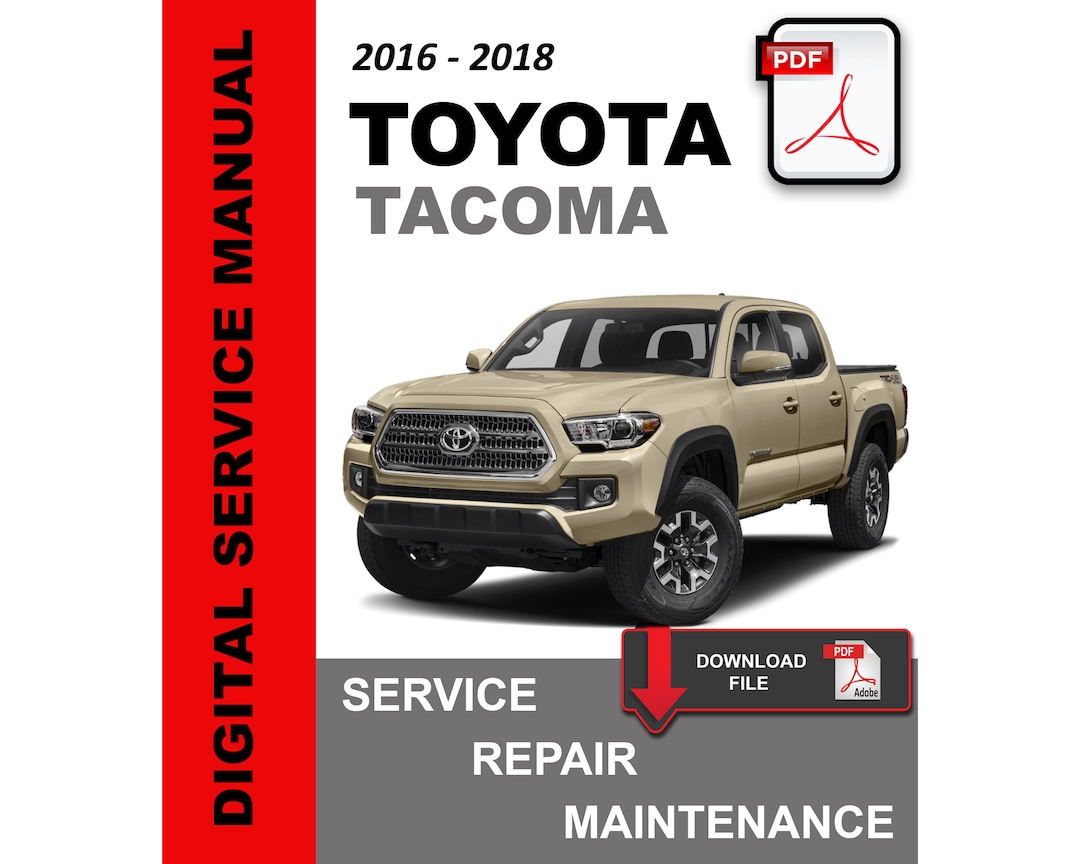 Manual de mantenimiento y reparación del taller de Toyota Tacoma 2016 2017 2018 - Etsy España