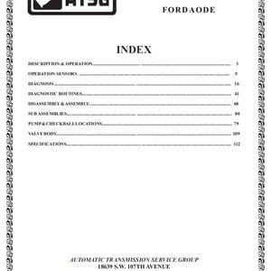 Ford AODE 4R70W 4R70E 4R75E Transmission Service Repair Rebuild Manual ...