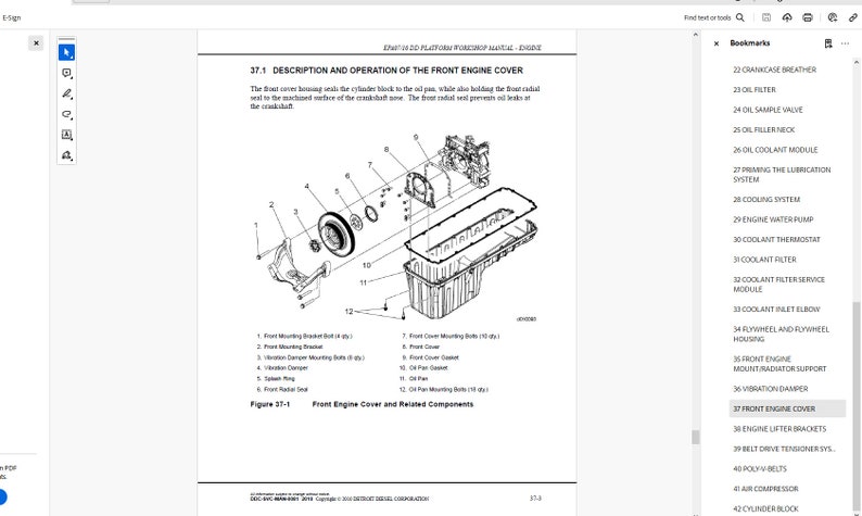 Detroit Diesel DD13 DD15 DD16 Engine Service Repair Workshop Manual - Etsy
