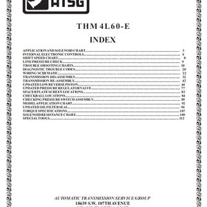 4L60E 4L65E Transmission Service Repair Rebuild Overhaul Manual ATSG - Etsy