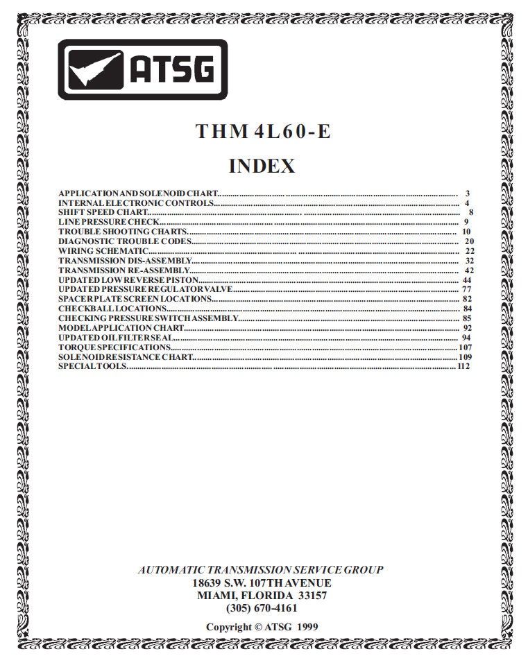 4L60E 4L65E Transmission Service Repair Rebuild Overhaul Manual ATSG - Etsy