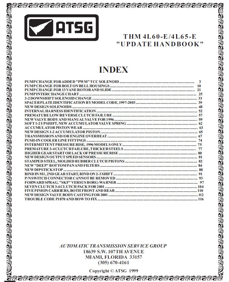 4L60E 4L65E Transmission Service Repair Rebuild Overhaul Manual ATSG - Etsy