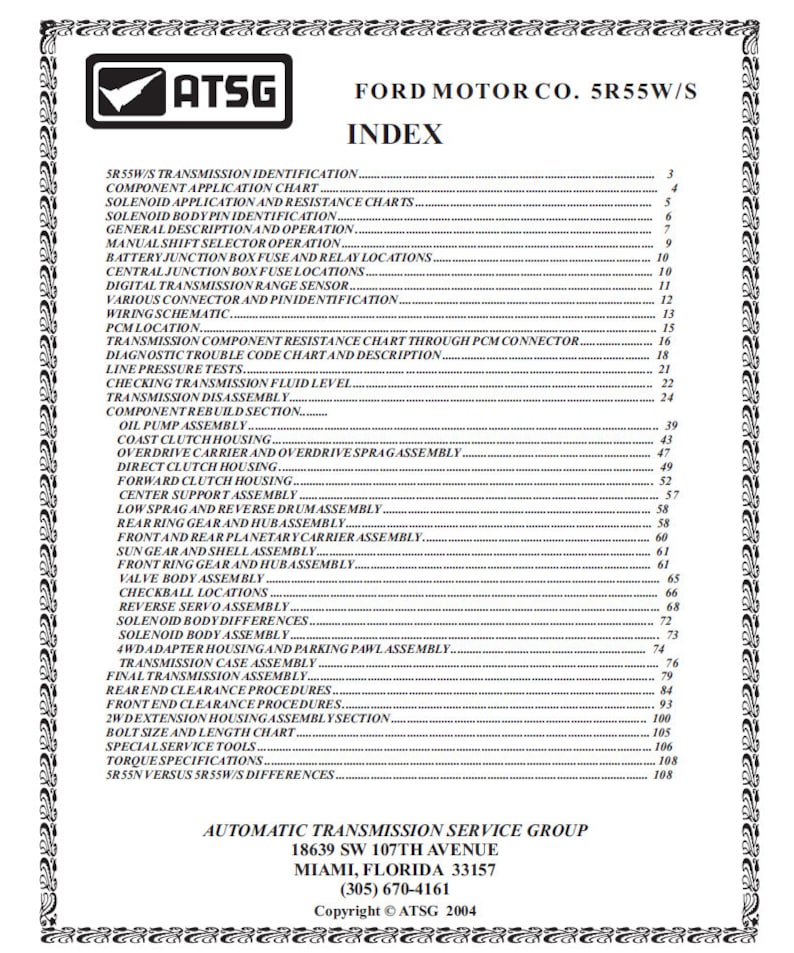 Ford 5R55S 5R55W Transmission Service Repair Rebuild Manual ATSG - Etsy