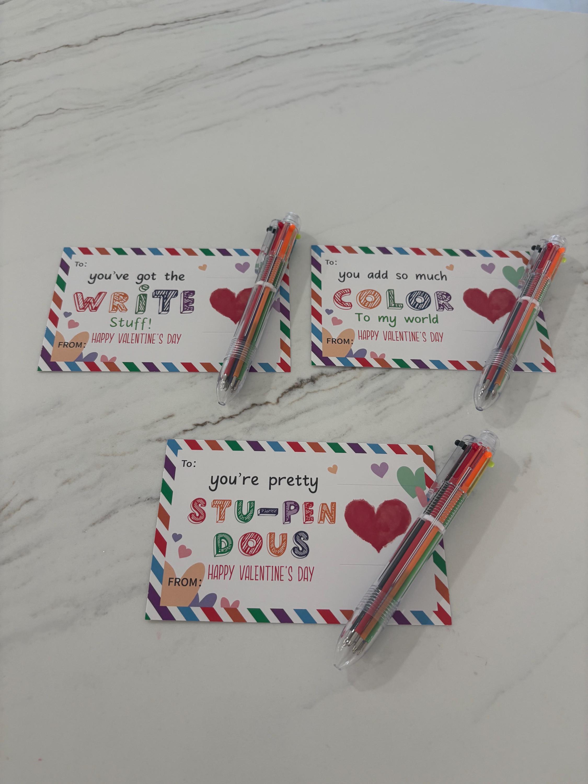 Valentine Pen Favors - Classroom Valentine's Day Cards - Etsy