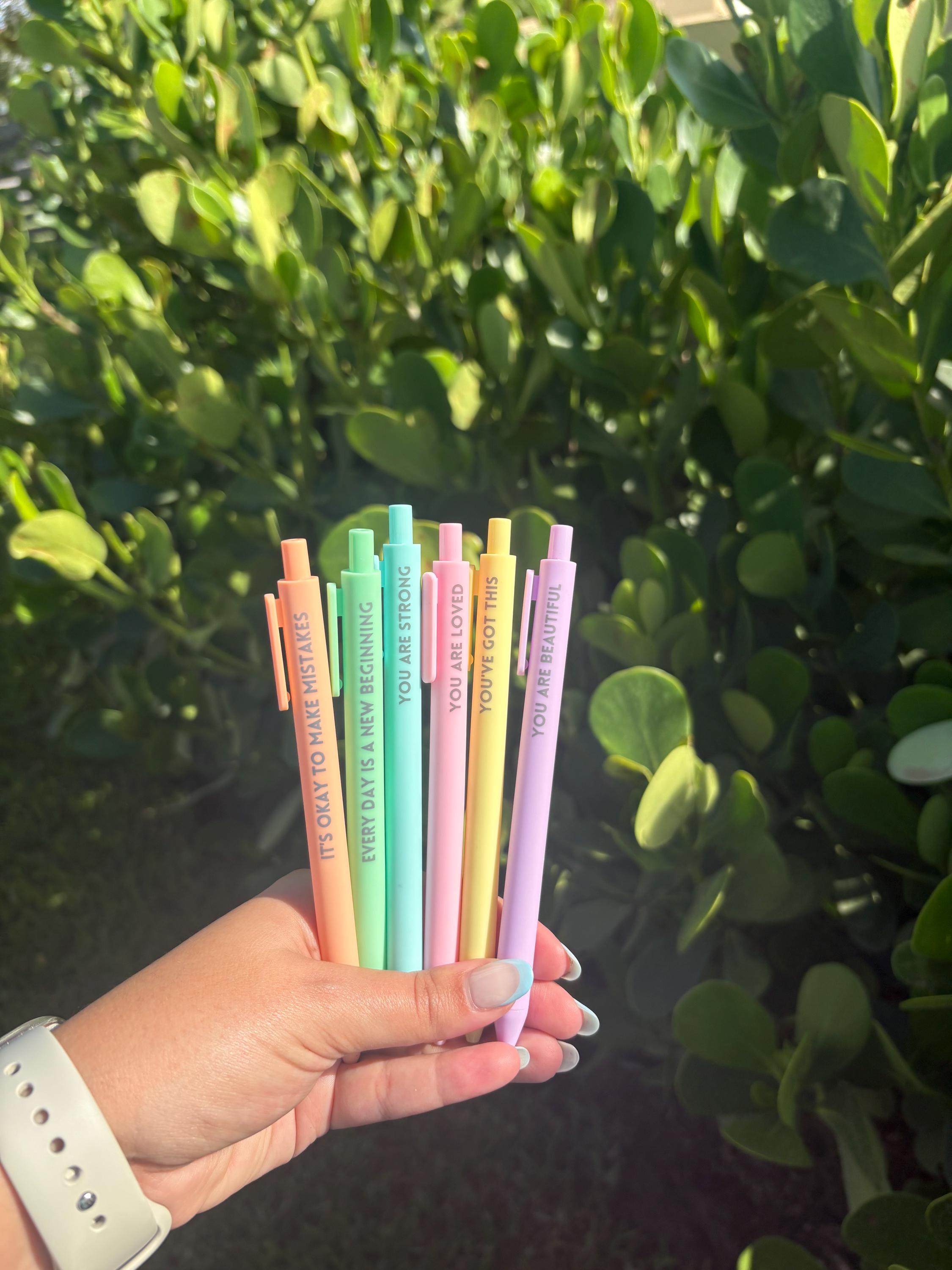 Affirmation Pens Gift Set, Mental Health Encouragement, Colorful Office ...