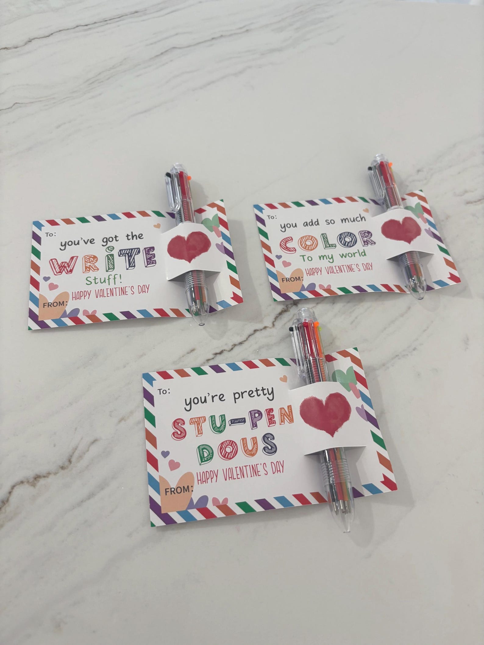 Valentine Pen Favors - Classroom Valentine's Day Cards - Etsy