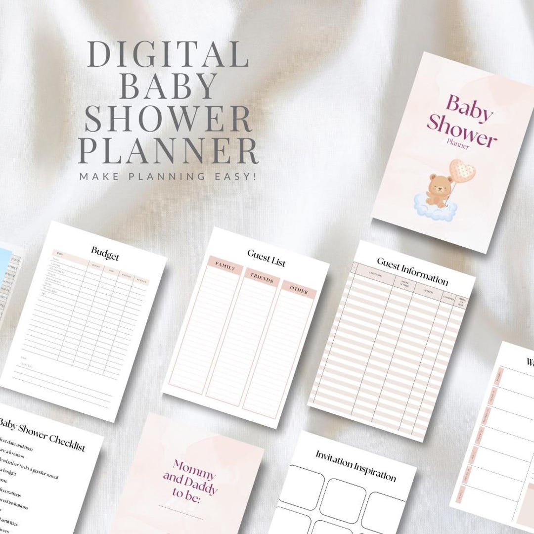 Printable Baby Shower Planner Instant Download PDF Baby Shower ...