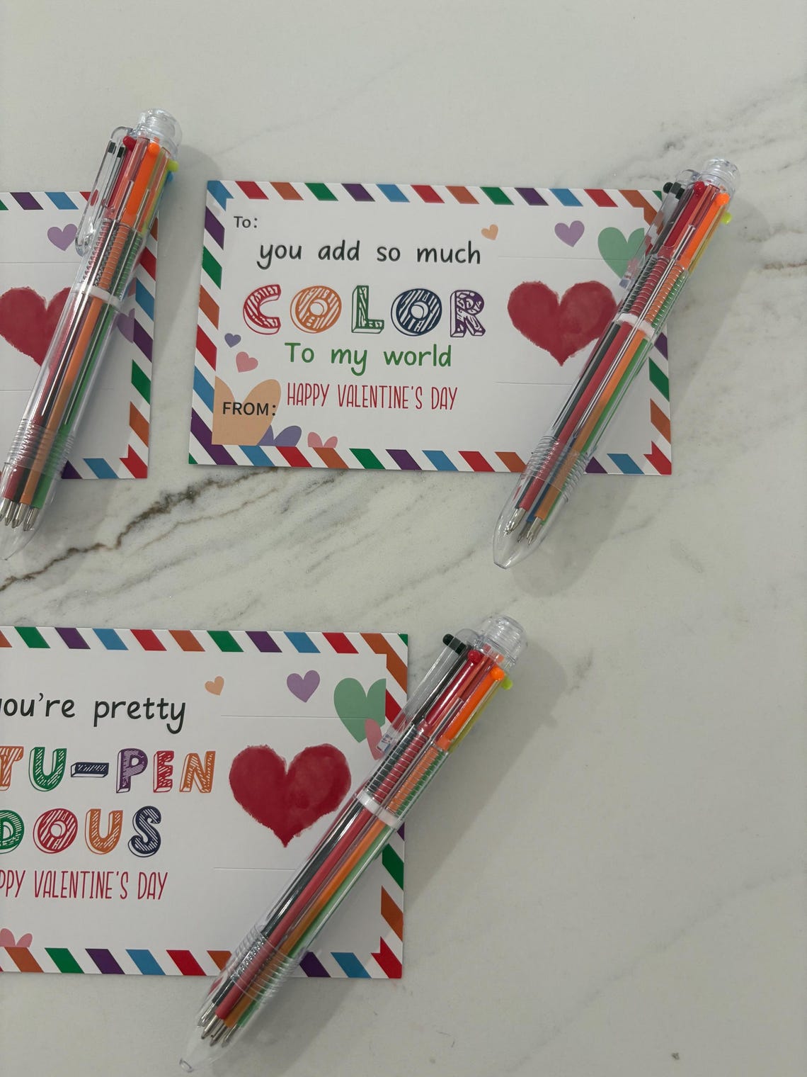 Valentine Pen Favors - Classroom Valentine's Day Cards - Etsy