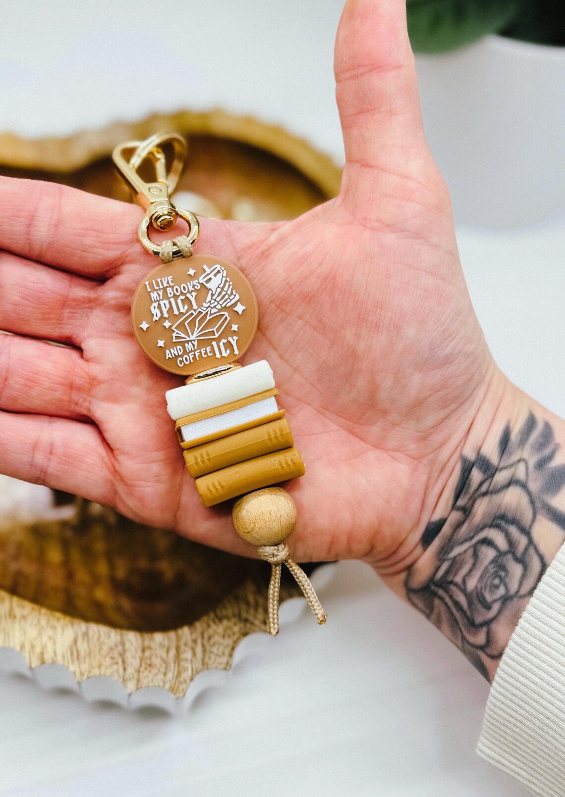 Bookish Keychain | Bookworm Keychain | Reader Gift Keychain | Book ...