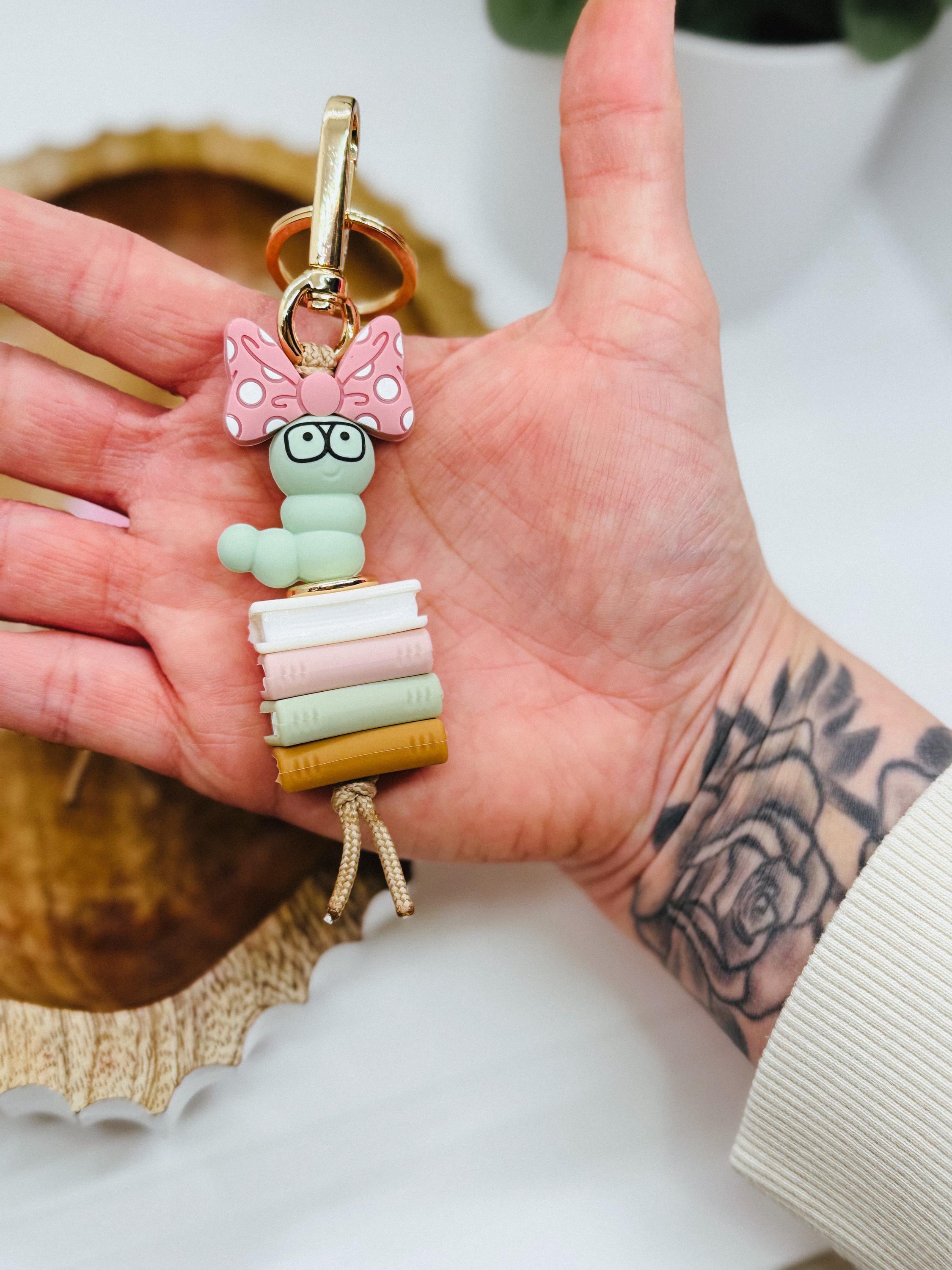 Bookish Keychain | Bookworm Keychain | Reader Gift Keychain | Book ...