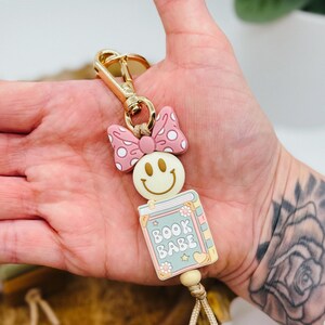 Bookish Keychain | Bookworm Keychain | Reader Gift Keychain | Book ...