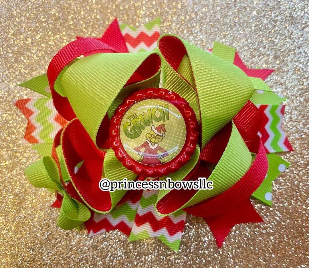 The Grinch Hair Bow - Etsy