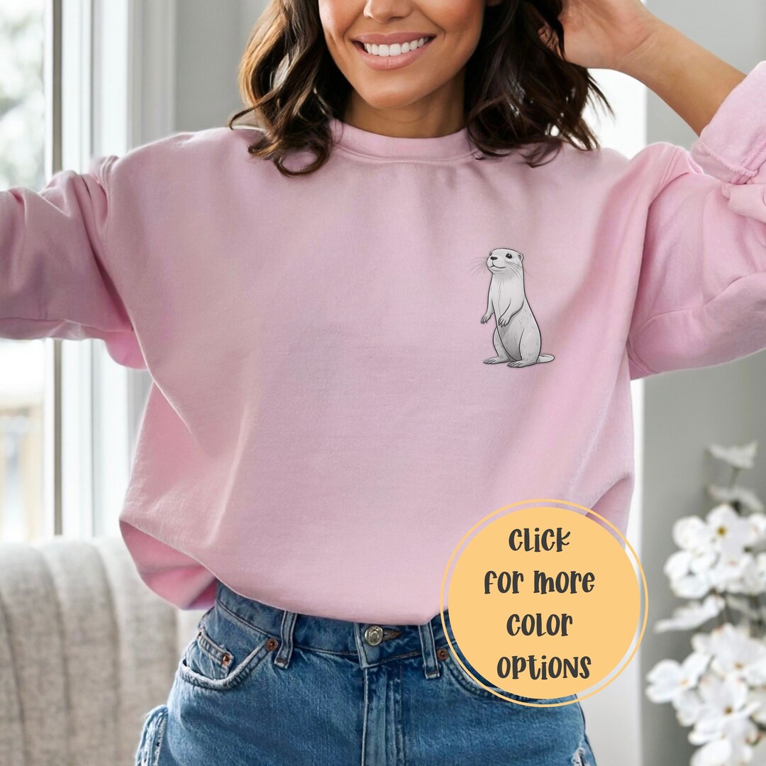 Sea Otter Gift Animal Sweatshirt for Otter Lover, Cute Otter Ocean ...